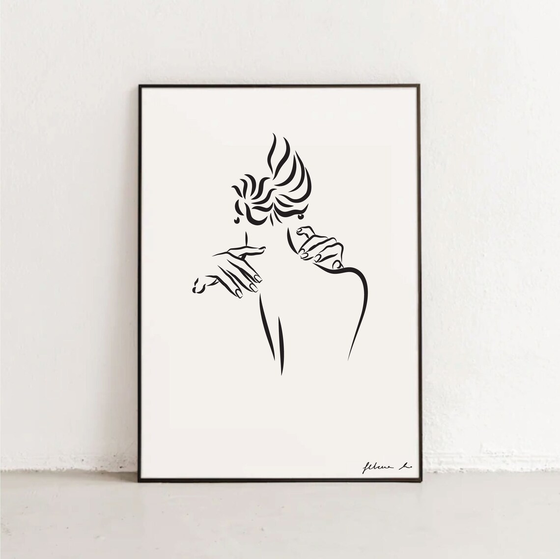 Woman Back Drawing Female Art Print One Line Art Printable - Etsy