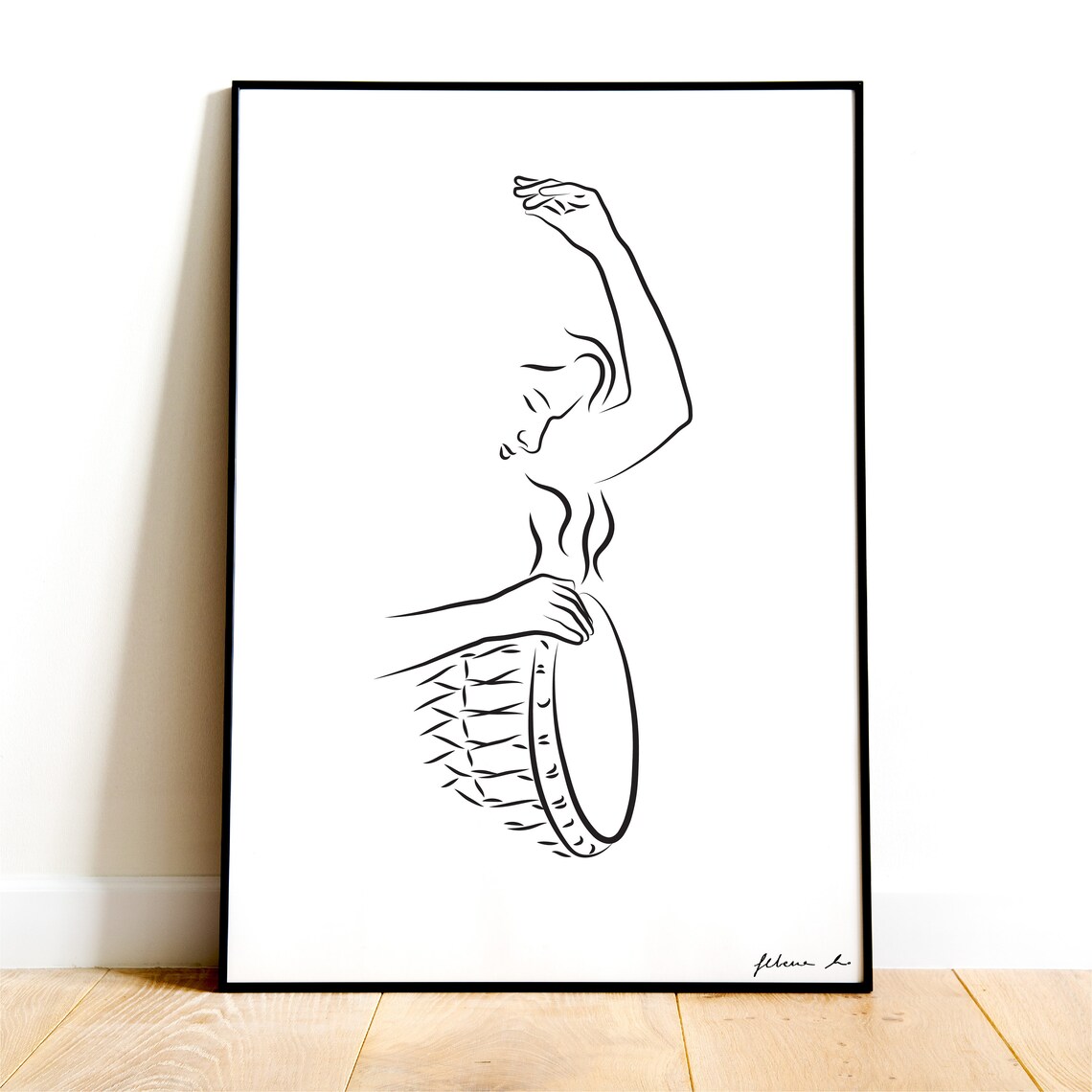 Percussion Drums Line Art Music Lover Printable Poster Woman - Etsy
