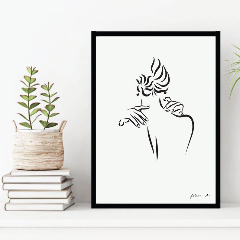 Woman Back Drawing Female Art Print One Line Art Printable - Etsy
