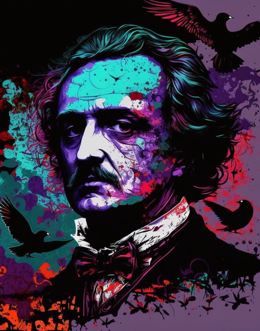 Edgar Allan Poe Pop Art Poe Art Decor Edgar Allan Poe - Etsy