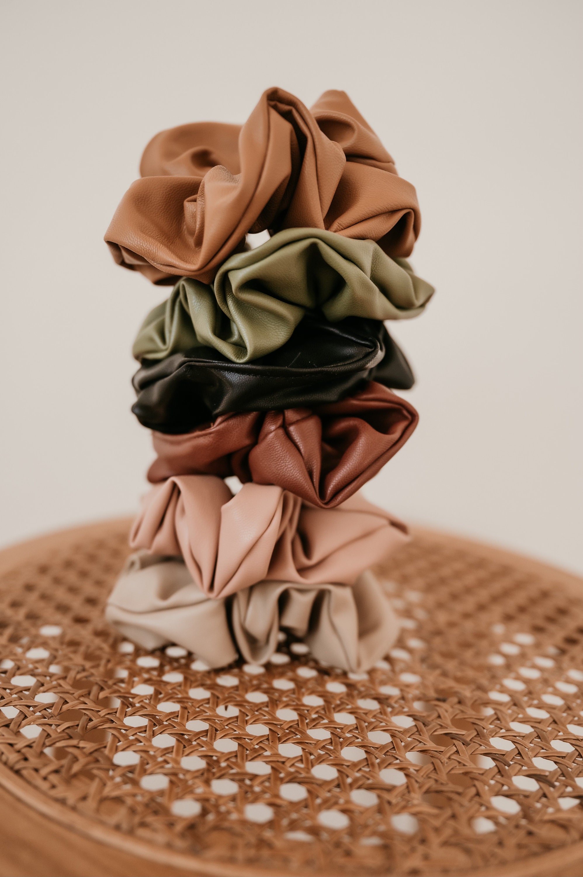 Soft High Quality Vegan Leather Scrunchies, Scrunchie Hair Tie ...