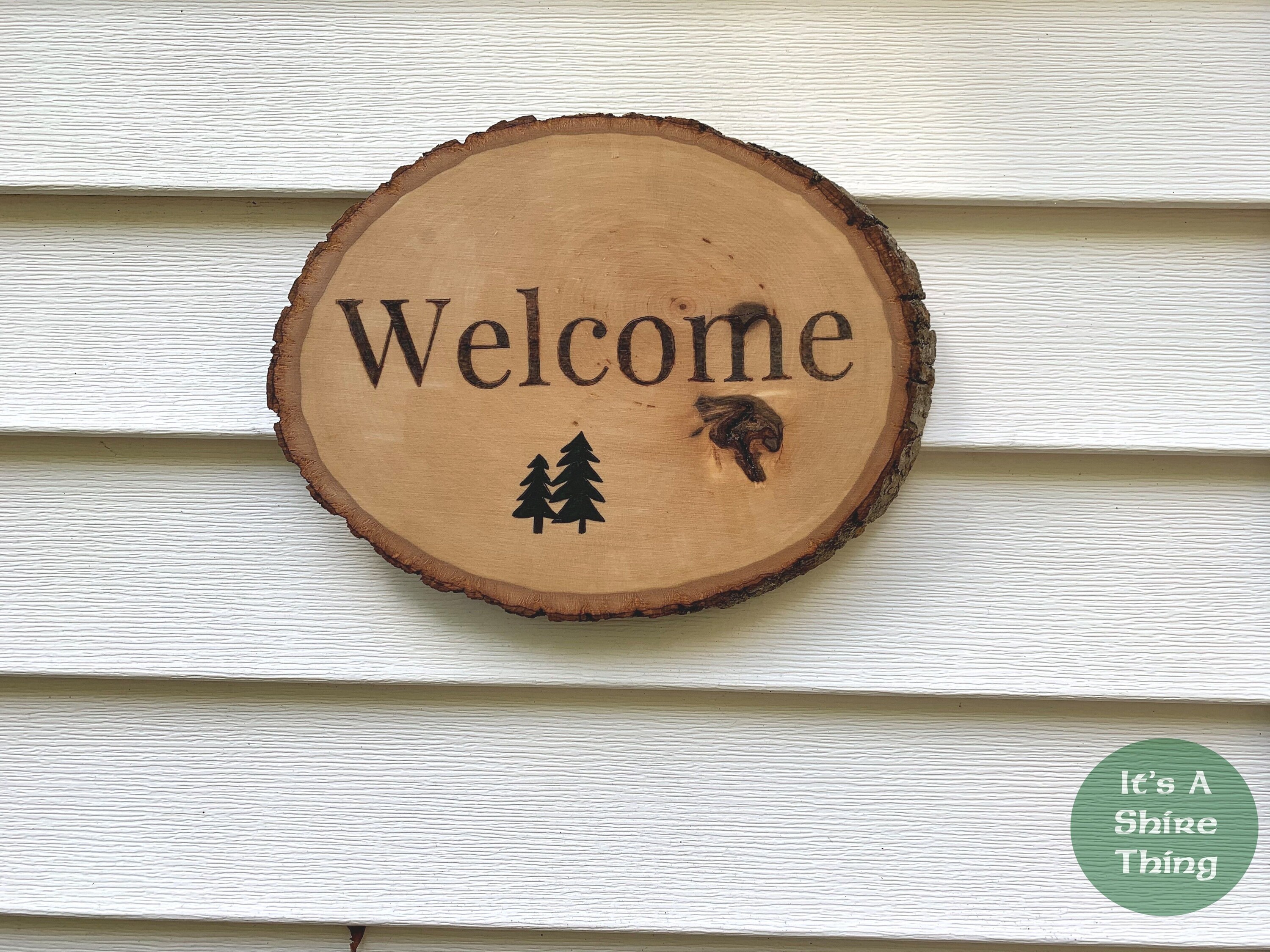 Woodburned Sign. Round Wood Sign. Custom Sign. Wooden Name Sign. Rustic ...