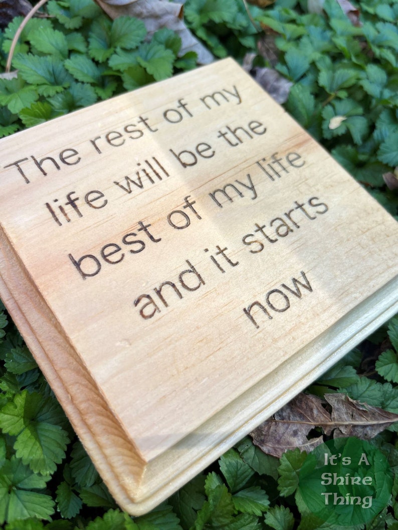 Positive Affirmation. Wood Burned Sign. Small Wood Sign. Square Wood ...