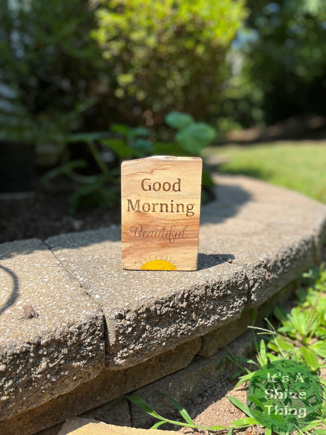 Good Morning Beautiful Woodburned Sign Sitter. Small Aspen Wood Sign ...