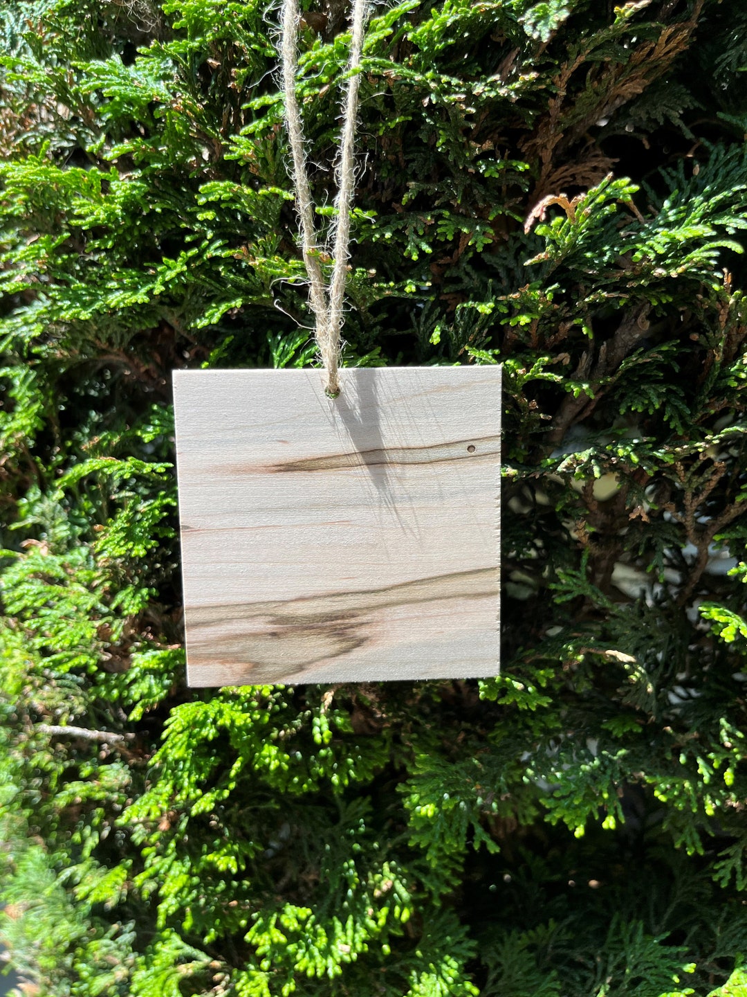 Custom Square Wood Burn Ornament. Personalized Square Ornament ...