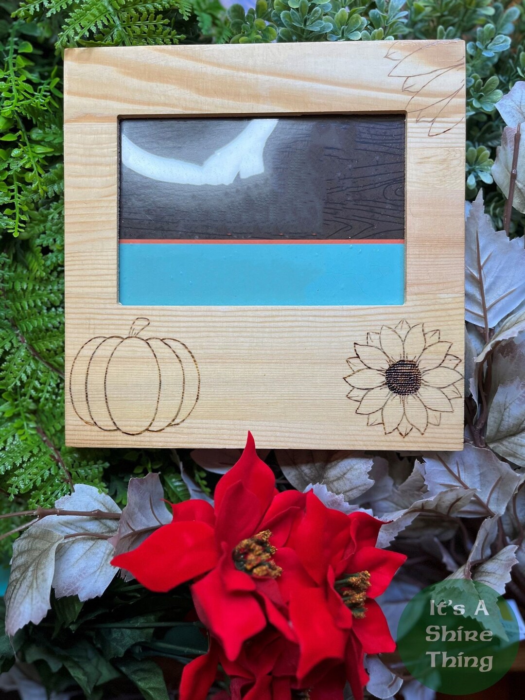 Fall Wood Burn Picture Frame. Wood Burned Picture Frame. Photo Frame ...
