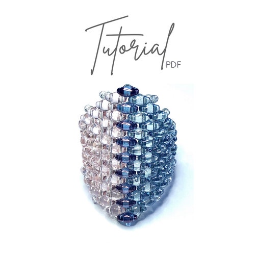 TUTORIAL Silver Blue...ring Bead Pattern - Etsy