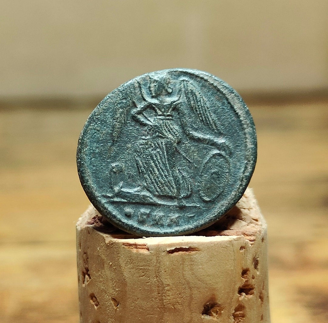 Roman Commemorative Coin, Ancient Nummus With Constantinopolis Reverse ...