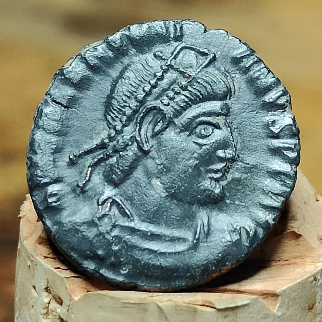 Emperor Valentinian II Victory Reverse Coin, Ancient Roman Nummus AE3 ...