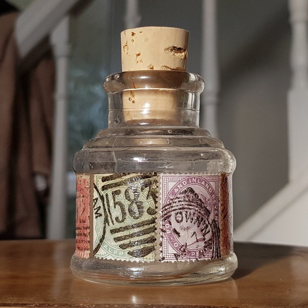 Vintage Ink Bottle With Victorian Stamps Old Inkwells - Etsy UK