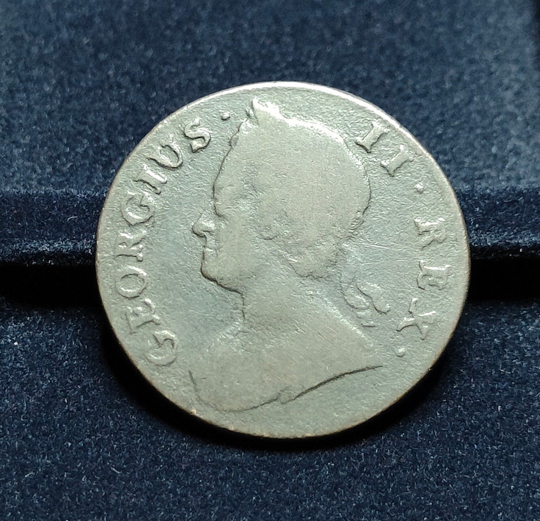 George II Half Penny, Dated 1745 - Georgian/ US Colonial Coin - Etsy UK