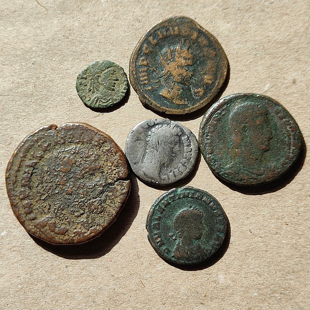 Six Genuine Roman Coins Including a Denarius, Coin Collection - Etsy