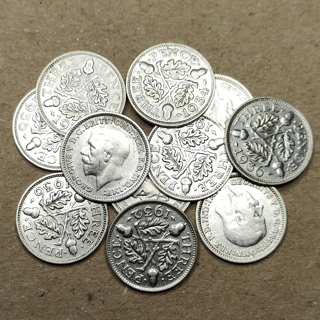 Silver Three Pences, George V 3d With Acorn Design Various Dates - Etsy