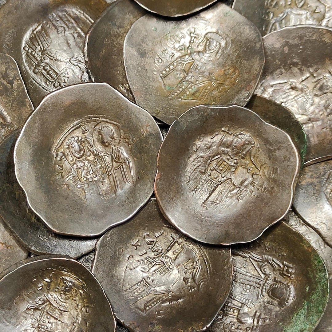 Ancient Byzantine Trachy Coins, Authentic Billon Cup Coin - Etsy