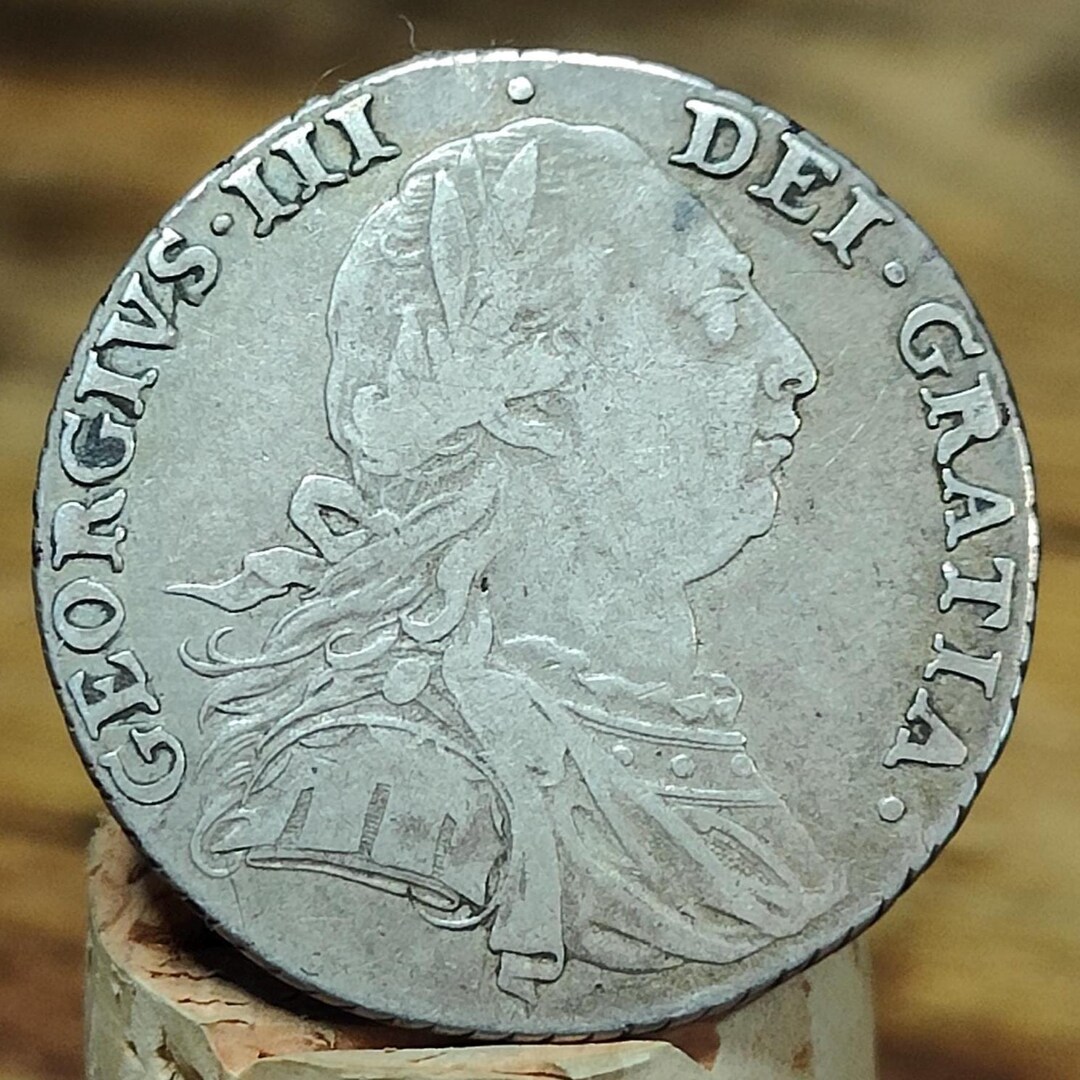 1787 King George III Silver Shilling Coin Older Bust With No Hearts ...