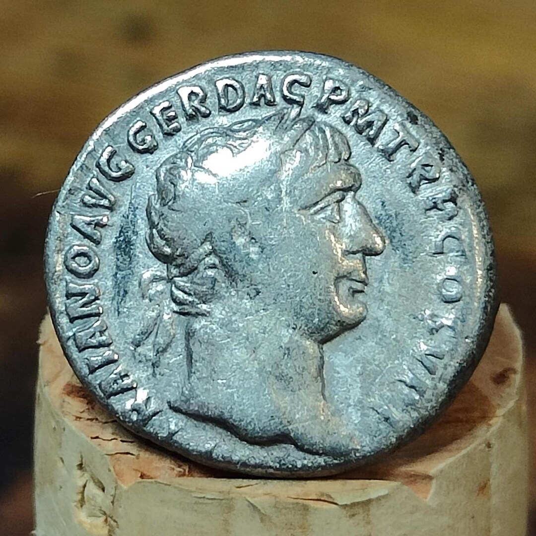 Trajan Silver Denarius, Ancient Roman Coin With Victory Reverse - Etsy