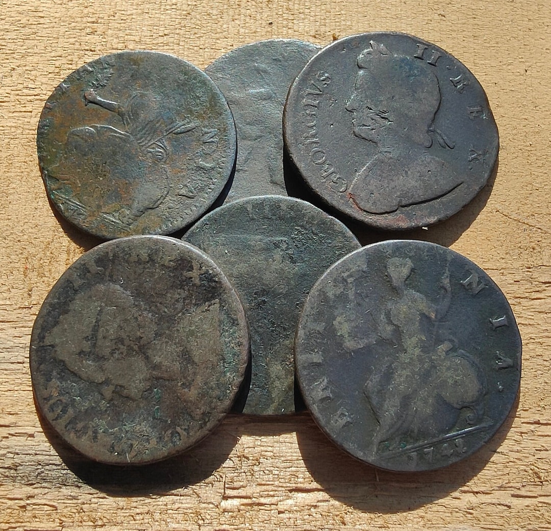Georgian Copper Halfpennies / US Colonial Coin - Etsy