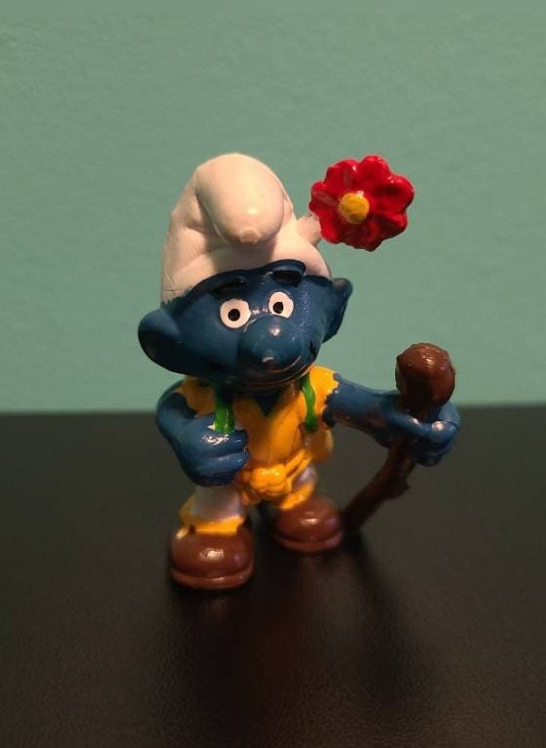 Hiker Smurf, 20041 Smurf,with Red Flower,hiker Gifts,hiking Gifts ...