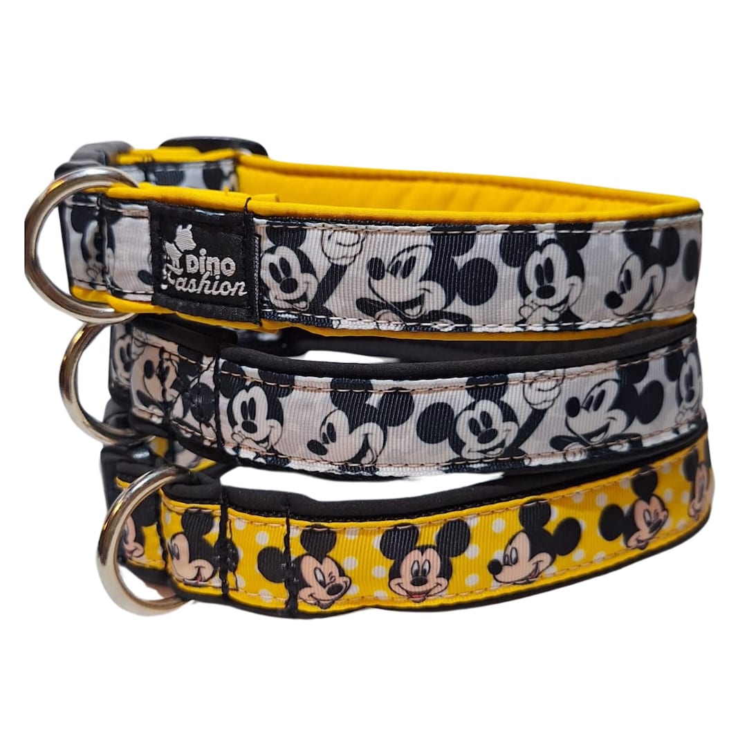 Mickey Mouse Dog Collar: Softshell Fabric, Large Breed Collar - Etsy