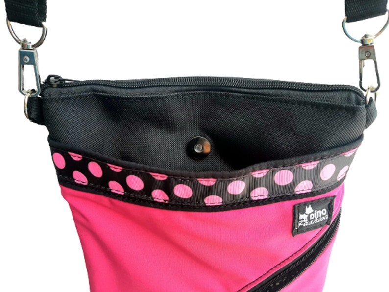 Dog Walking Bag, Crossbody Bag With 3 Pockets, 2 Zippers and Adjustable ...