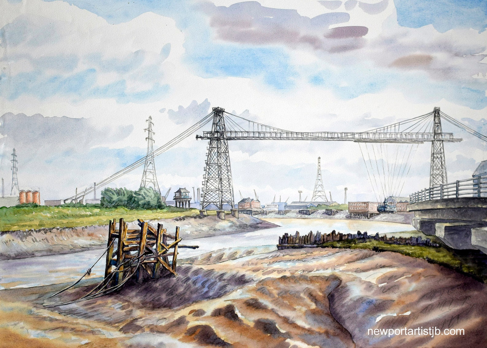 Newport Transporter Bridge Art Print - Etsy