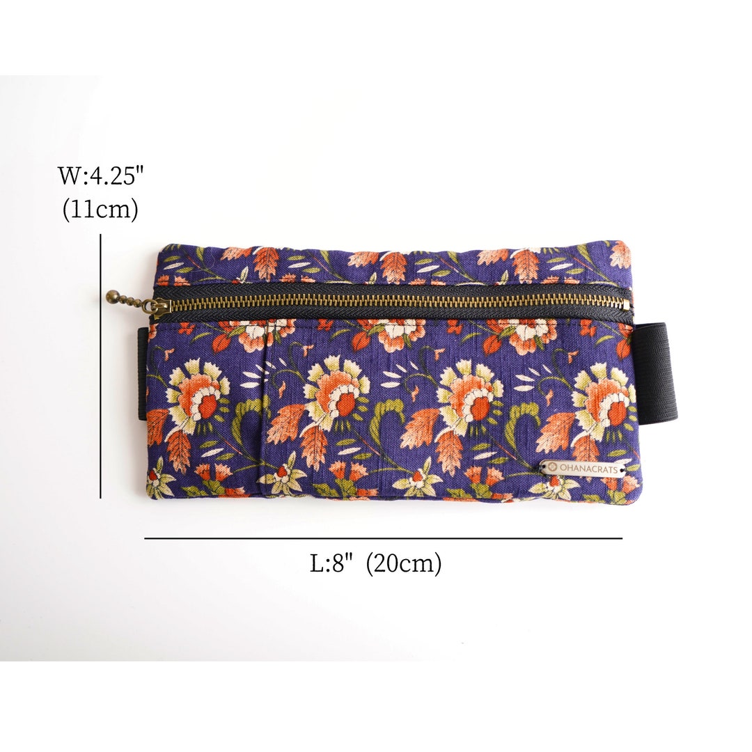 Kimono Journal Pen Pouch, Zipper Pen Case With Elastic Band, Pencil ...