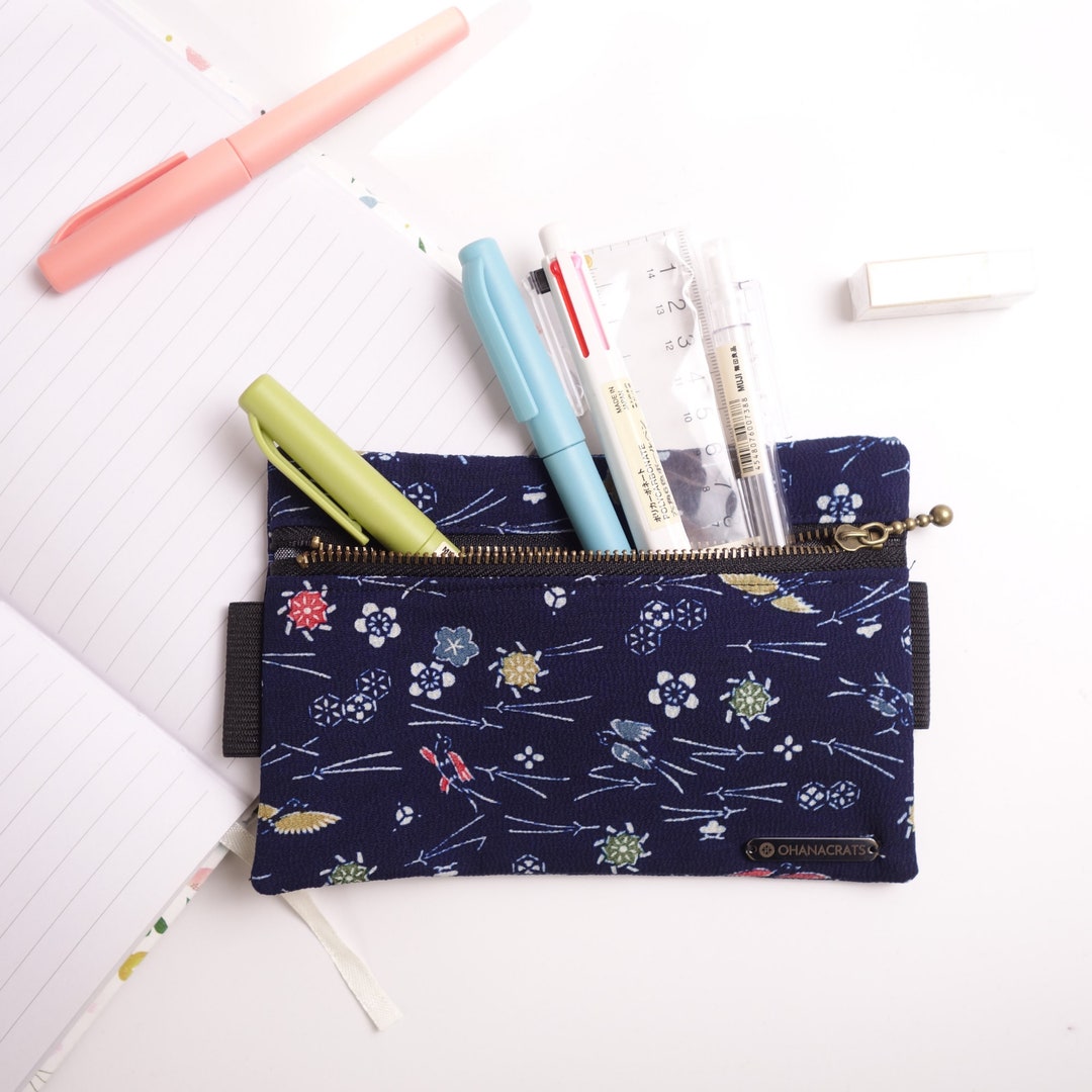 Kimono Journal Pen Pouch Zipper Pen Case With Elastic Band - Etsy