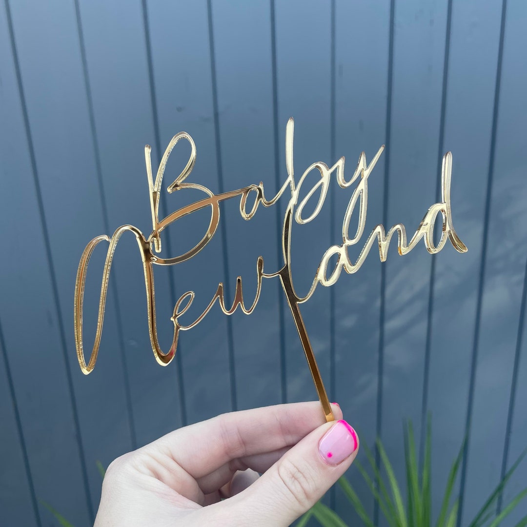 Baby & Surname Cake Topper - Etsy UK