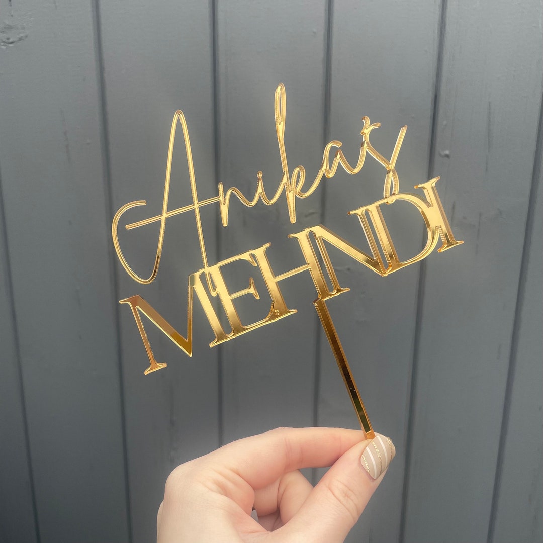Custom Mehndi Acrylic Cake Topper - Etsy