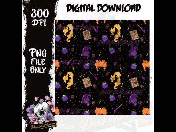 Hocus Pocus PNG Seamless Pattern Halloween Png Halloween - Etsy
