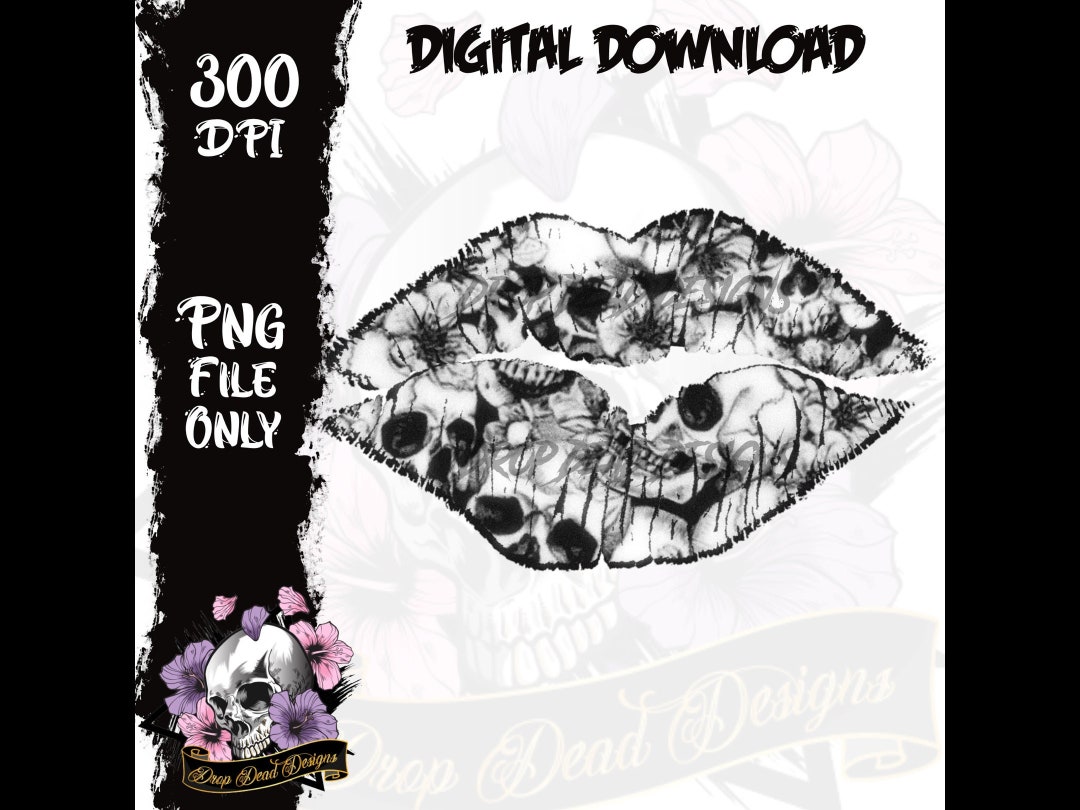 Lips Png Kiss Png Digital Download Skull Lips Skeleton - Etsy Australia