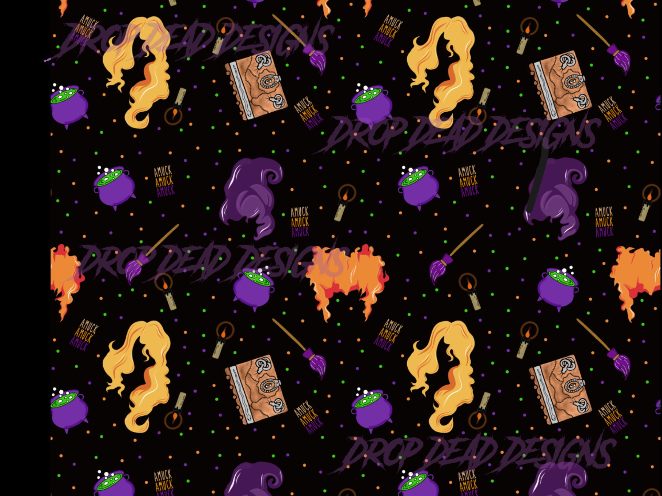 Hocus Pocus PNG, Seamless Pattern, Halloween Png, Halloween Digital ...