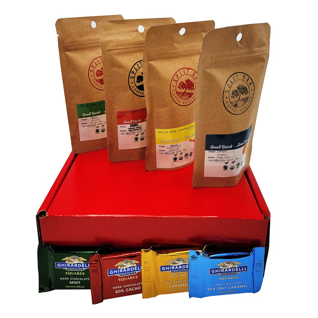 Coffee Gift Box Set: Coffee and Chocolate 4 Assorted Coffees and 4 ...