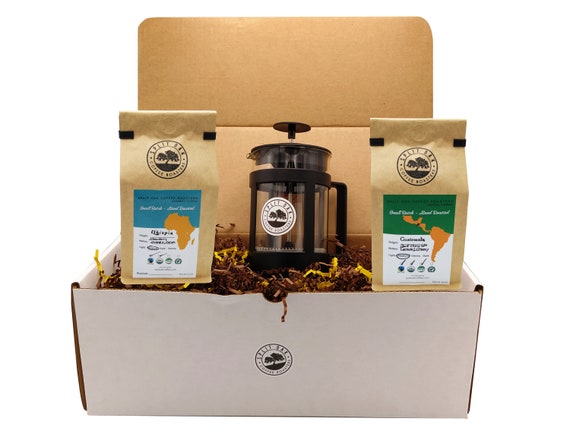 Coffee Gift Box With 2 Assorted Organic Coffees 1 French | Etsy