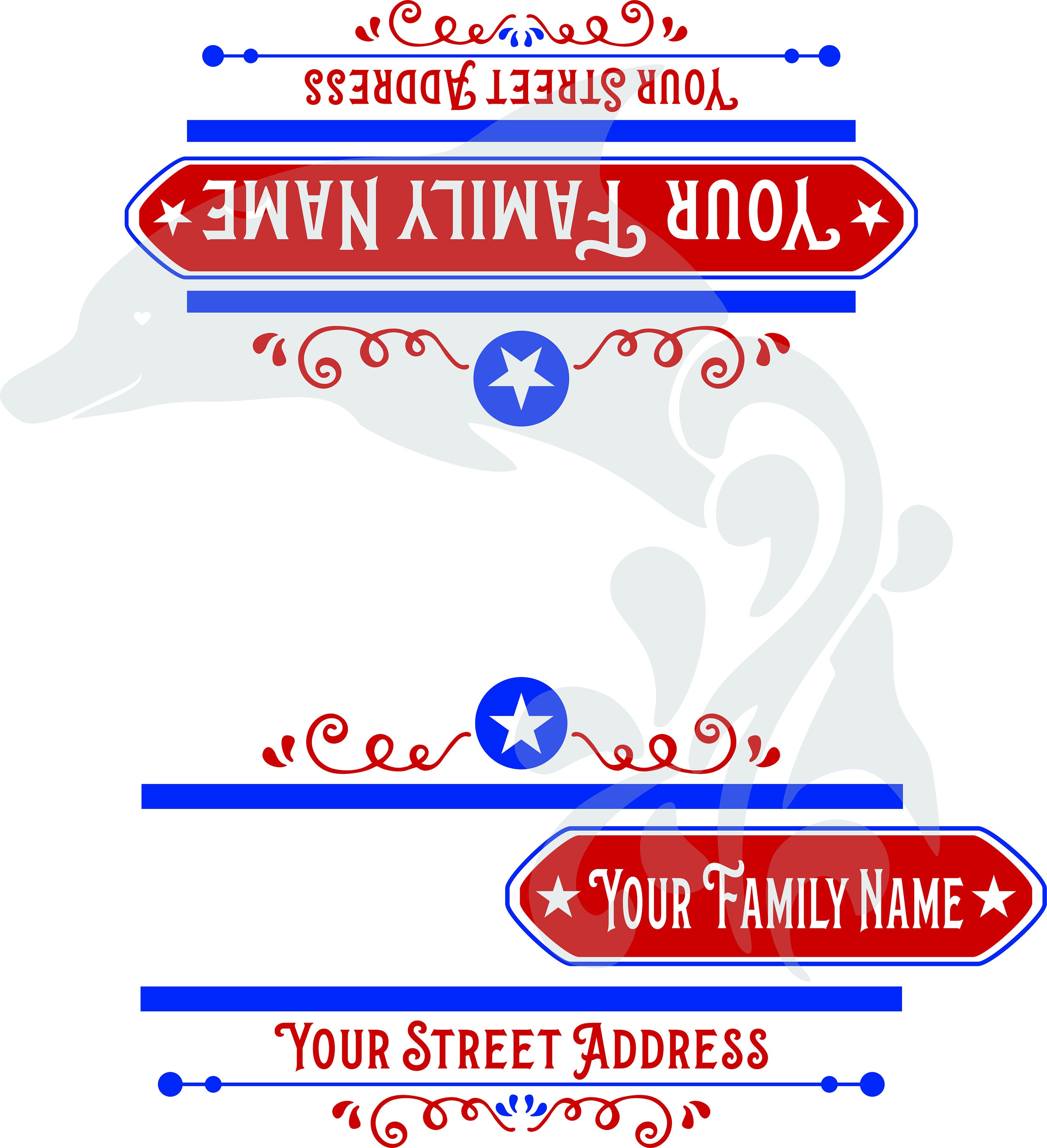 Star Scroll Nameplate Mailbox Template Cut/print Files, Cricut ...