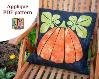 PDF Pattern for October Quilt Block of the Month, Pumpkin Applique ...