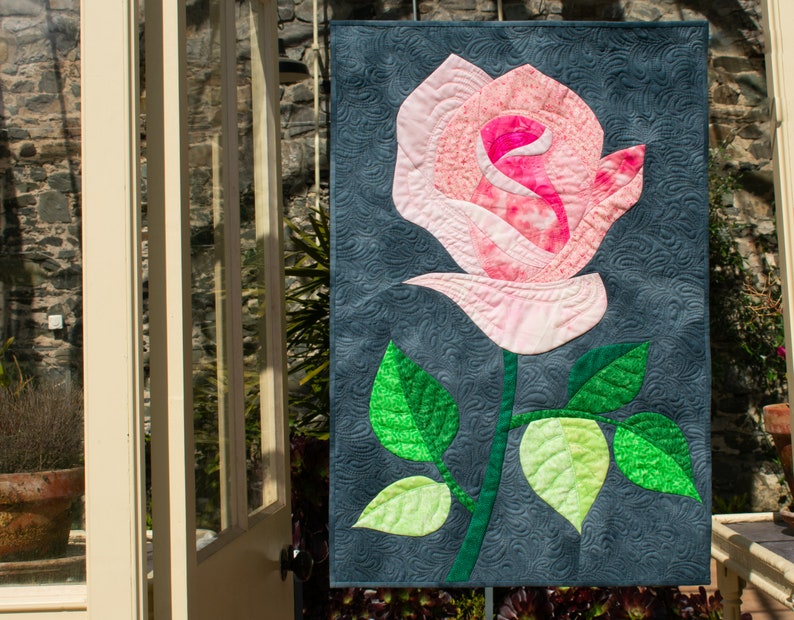 Rose Art Quilt Pattern: Curve Piecing (PDF Pattern) - Etsy