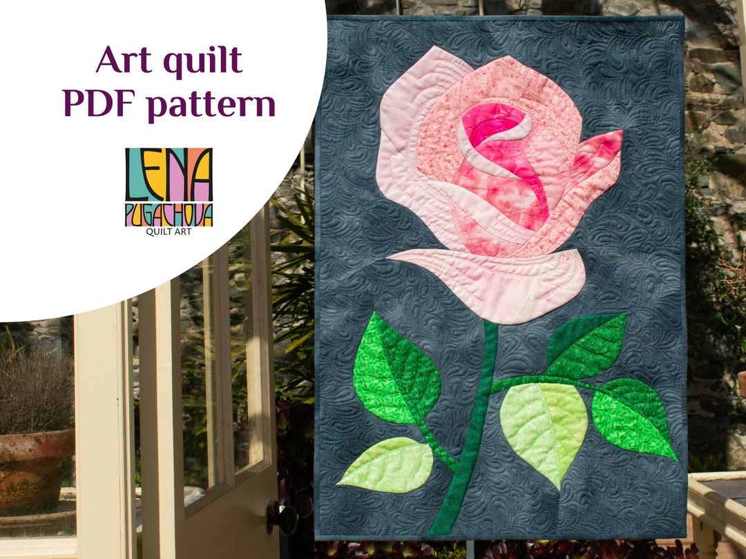 Rose Art Quilt Pattern: Curve Piecing (PDF Pattern) - Etsy