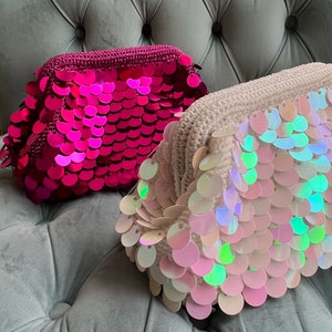 Sequin Evening Clutch Bag : Metallic Glitter Party Purse - Etsy