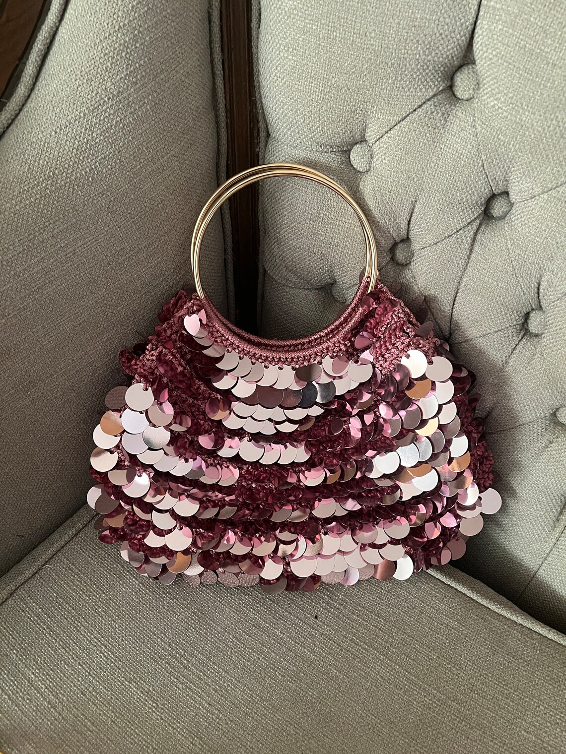 Luxury Bag,knitted Sequin Sparkle Bag, Handmade Sequin Bag, Sequin ...