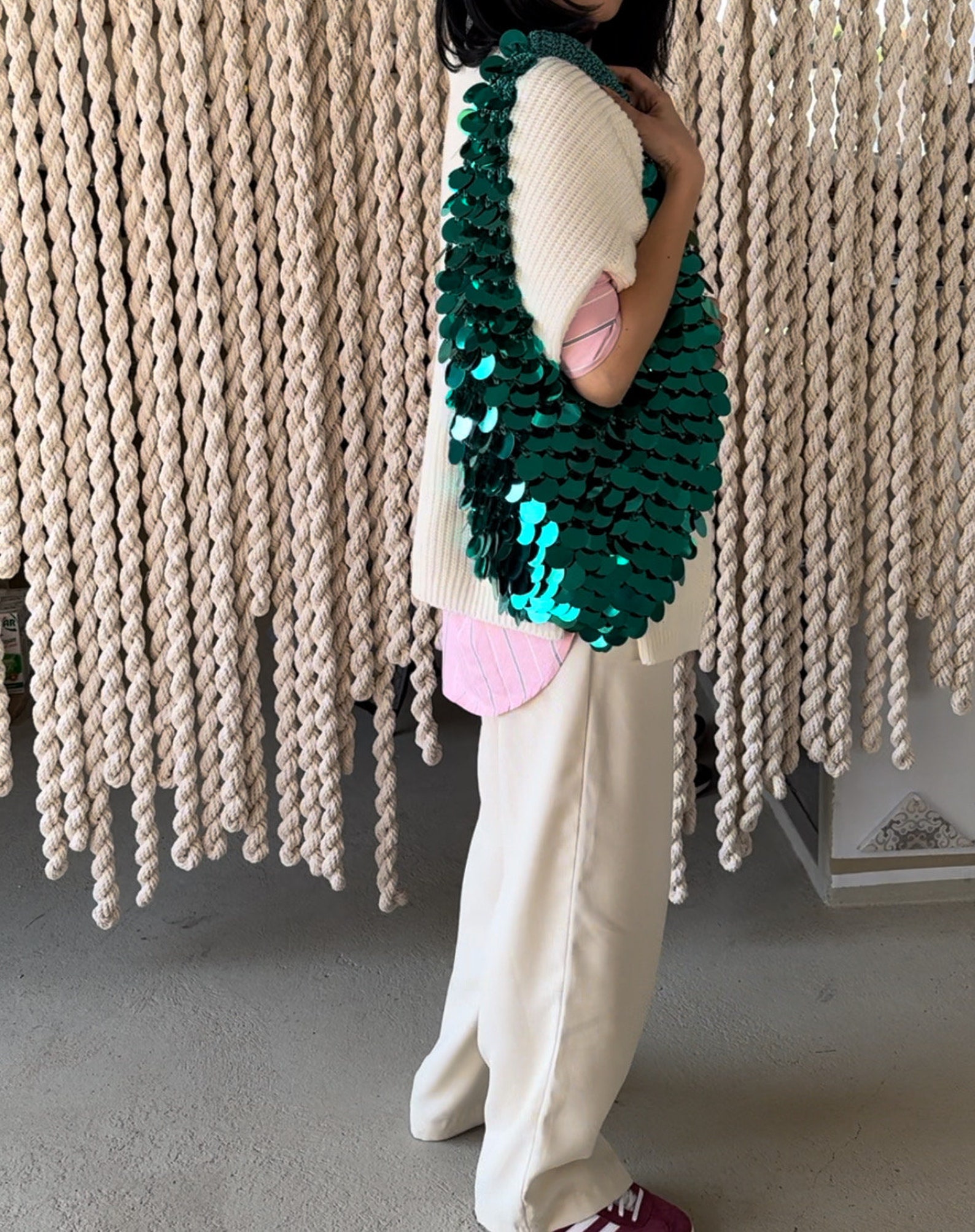 Luxury Bag,knitted Sequin Sparkle Bag, Handmade Sequin Bag, Sequin Mesh ...