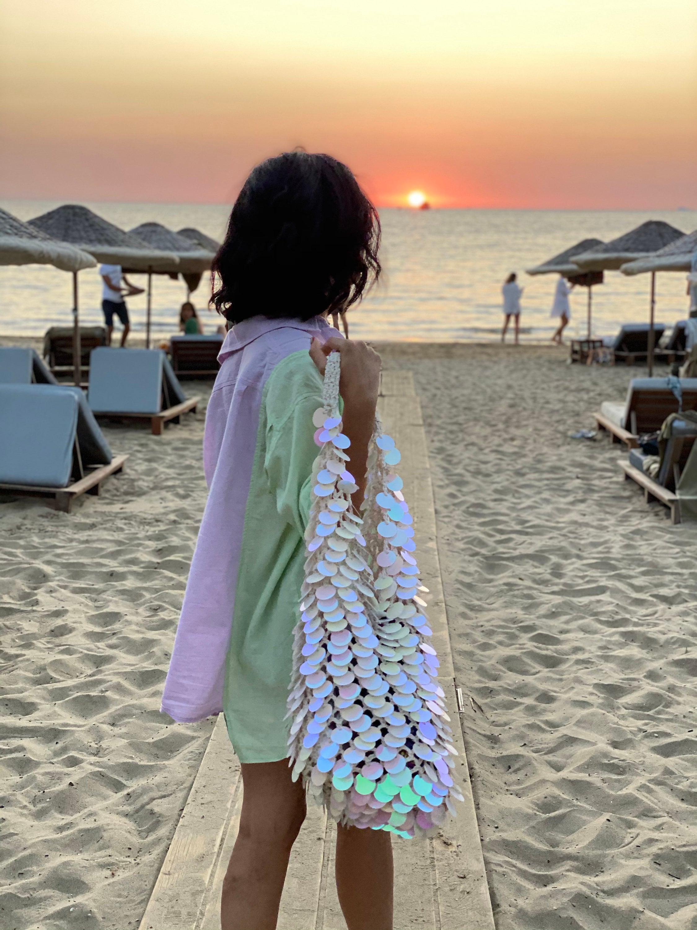 Luxury Bag,knitted Sequin Sparkle Bag, Handmade Sequin Bag, Sequin Mesh ...