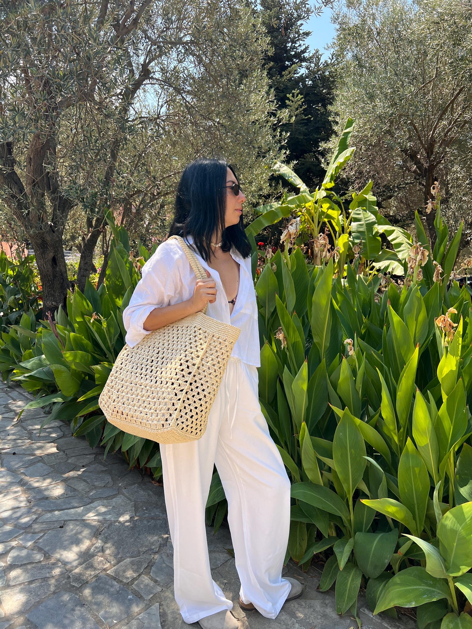 Summer Shoulder Tote Bag, Knit Shoulder Bag, Handmade Tote Bag, Straw ...