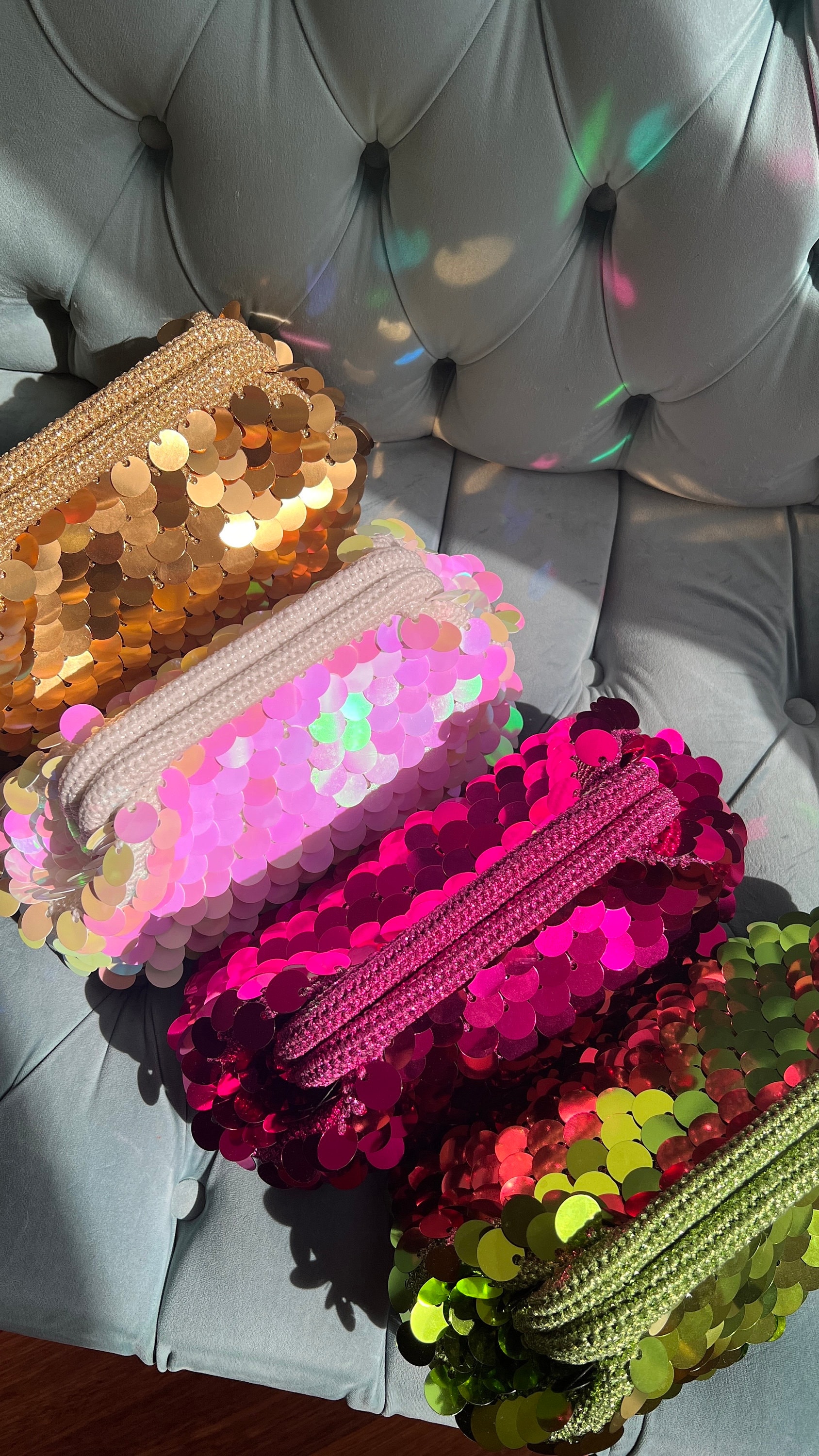Handmade Metallic Silver Clutch: Sequin Party Pouch Bag - Etsy