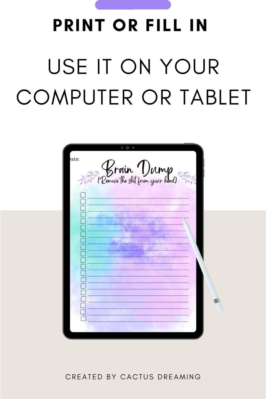 Fun to Do List Funny Brain Dump, Check List, Household Management ...