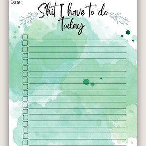 Fun to Do List Funny Brain Dump Hunny Do List Digital Download, Green ...