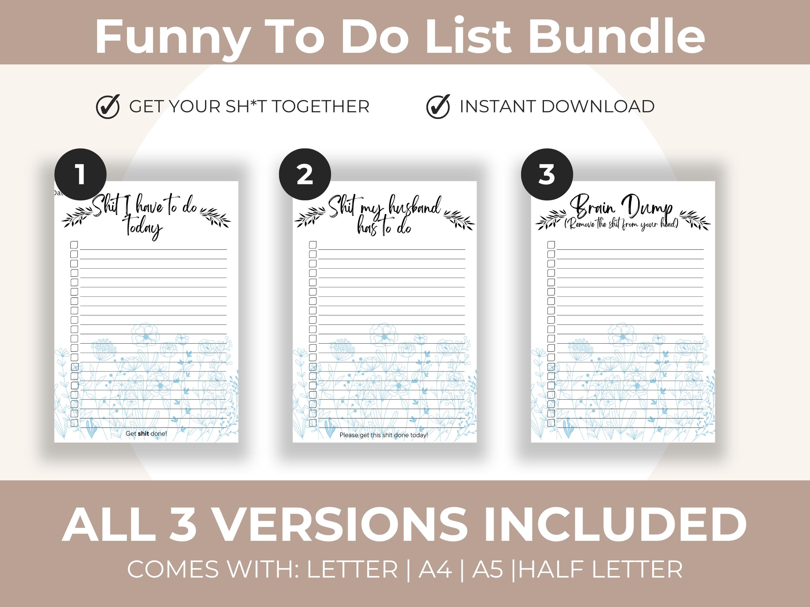 Fun to Do List Blue Digital Printable Planner PDF Instant Digital ...