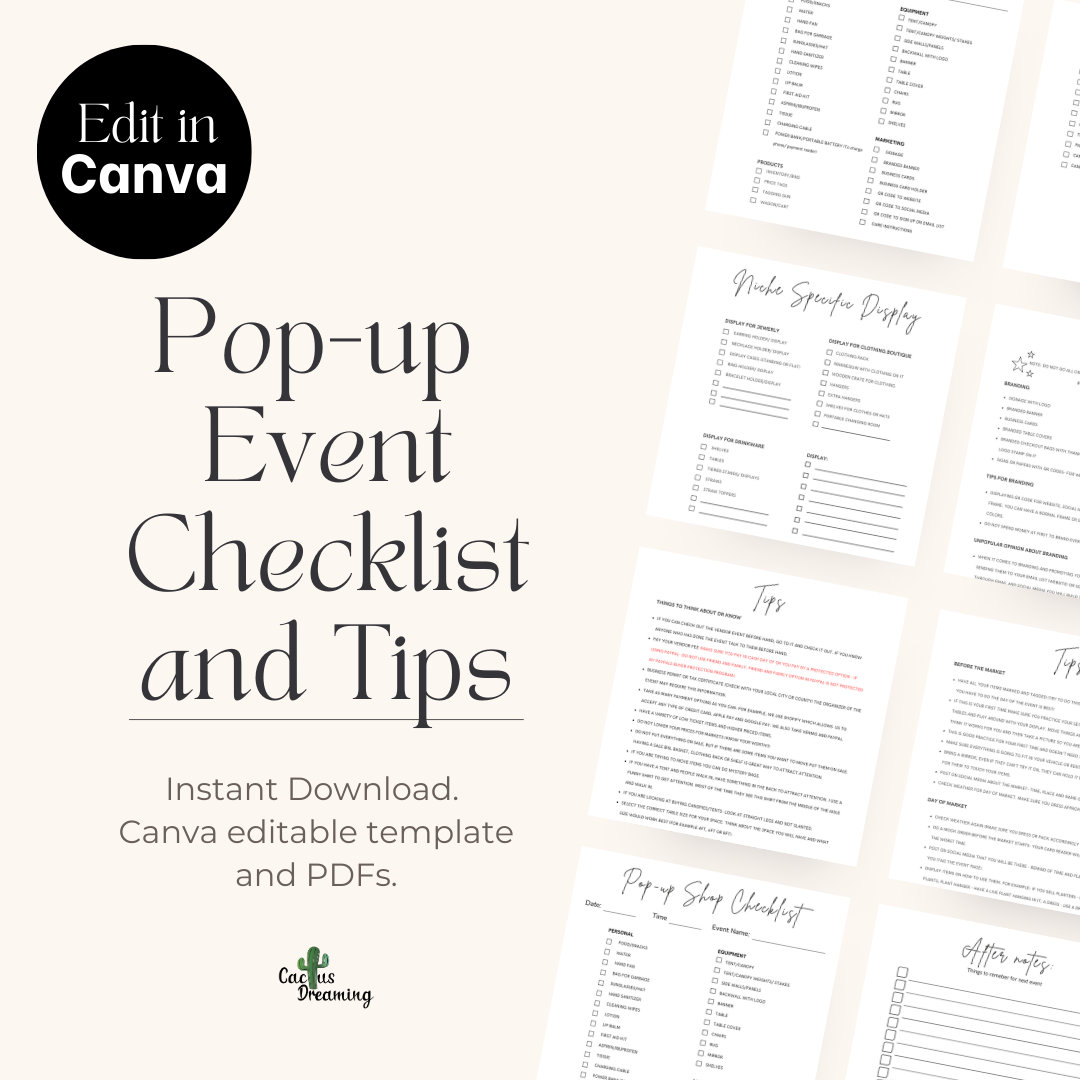 Vendor Event Checklist Editable Canva Template, Instant Digital ...