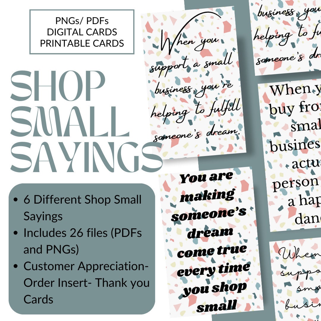 Floral Themed Printable Thank You Cards for Small Businesses, Packaging ...