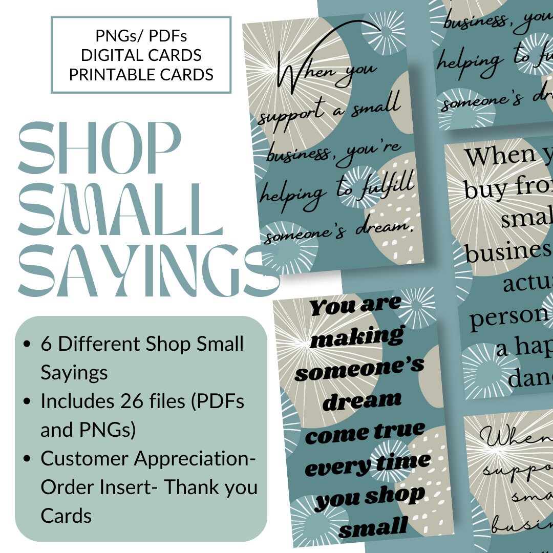 Thank You Cards Small Business Appreciation Insert Customer Shop Small ...